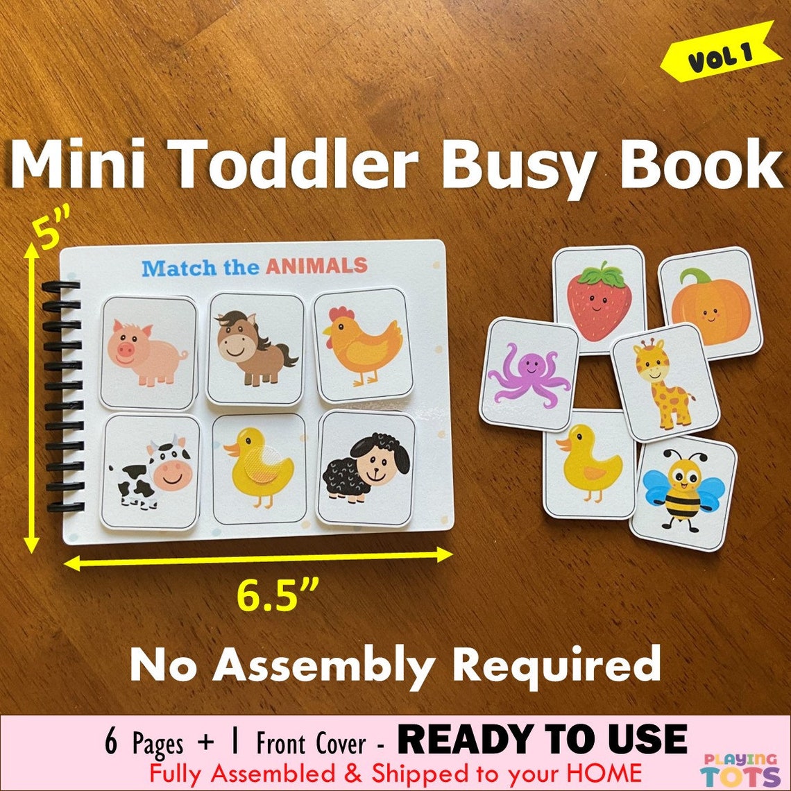 Toddler Mini Busy Book VOL1, Fully Assembled, First Learning Binder ...