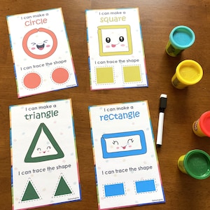 Shapes Playdoh Cards Printable, Play Dough Activity, Toddlers ...