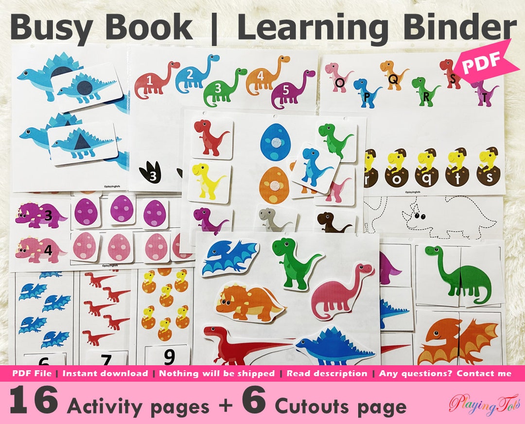 Dinosaur Busy Book Printable Toddler Busy Book Toddler - Etsy