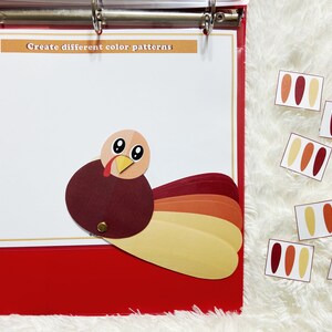 Turkey Themed Busy Book Printable for Toddlers, Thanksgiving Busy Book ...