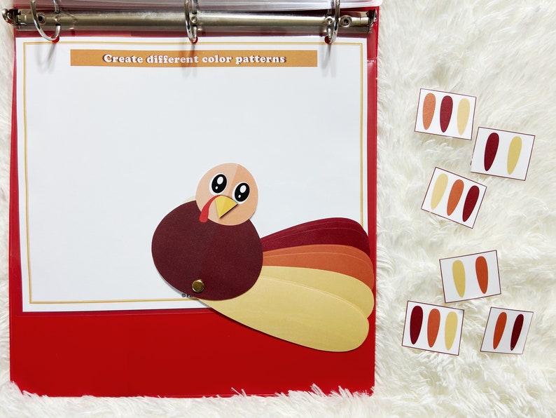 Turkey Themed Busy Book Printable for Toddlers, Thanksgiving Busy Book ...