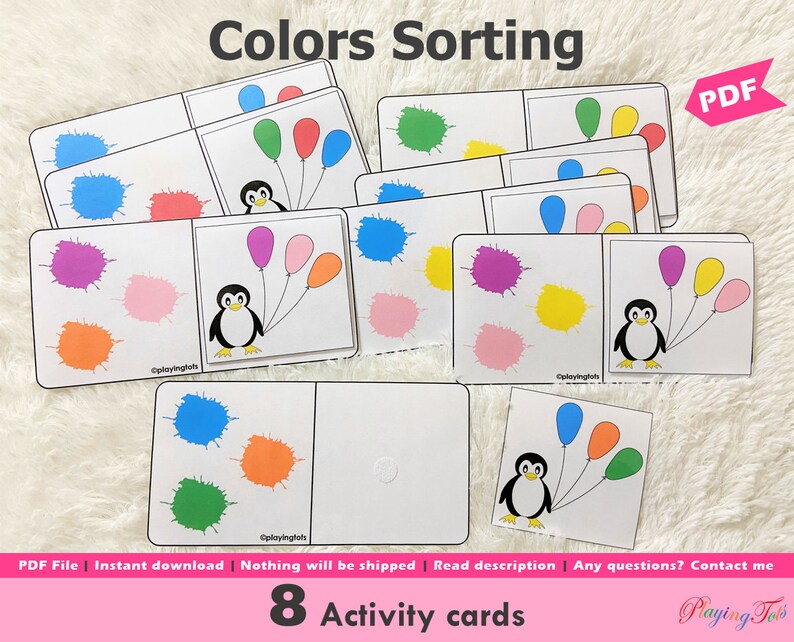 Balloon Colors Sorting Activity Printable Toddler Busy Bags | Etsy