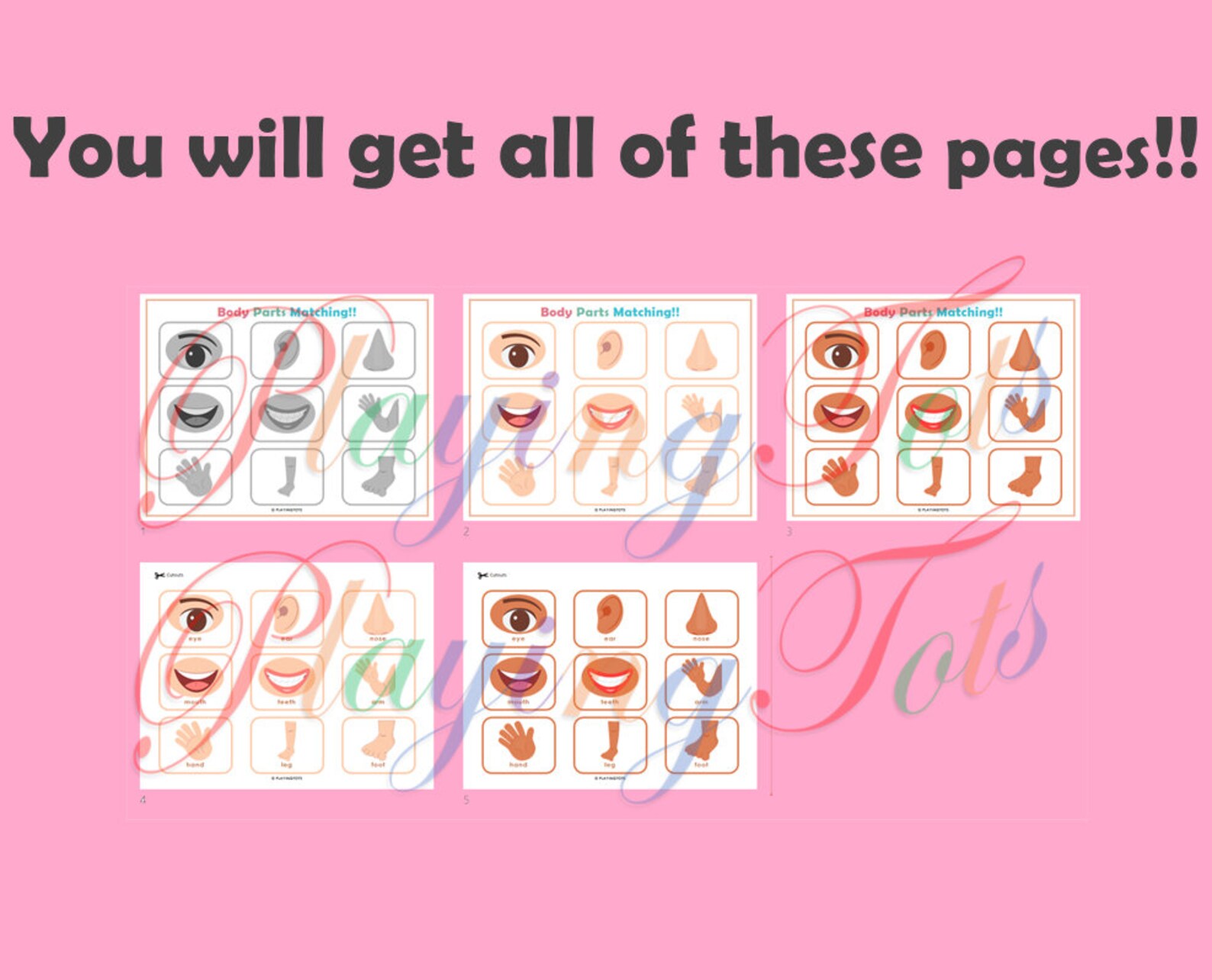 Body Parts Matching Activity Printable Toddler Busy Book - Etsy