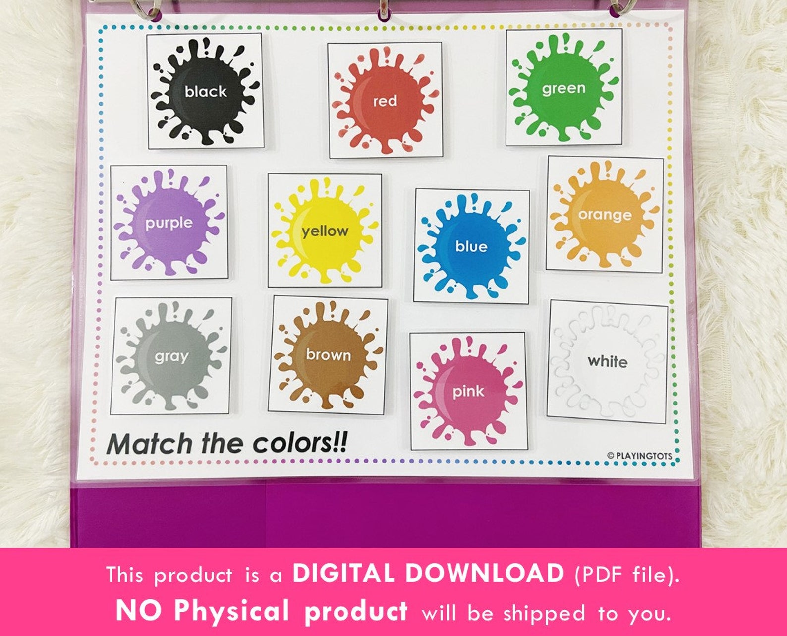 Colors Matching Toddler Busy Book Pages Printable Learning - Etsy