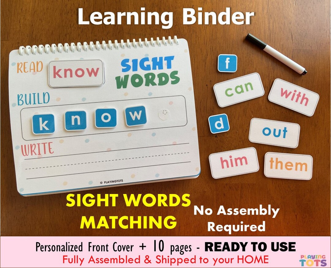 Sight Words Activity Book, Fully Assembled, Learning Binder, Busy Book ...