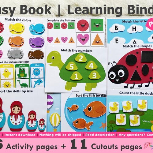 Toddler Busy Book Printable Learning Binder Educational - Etsy