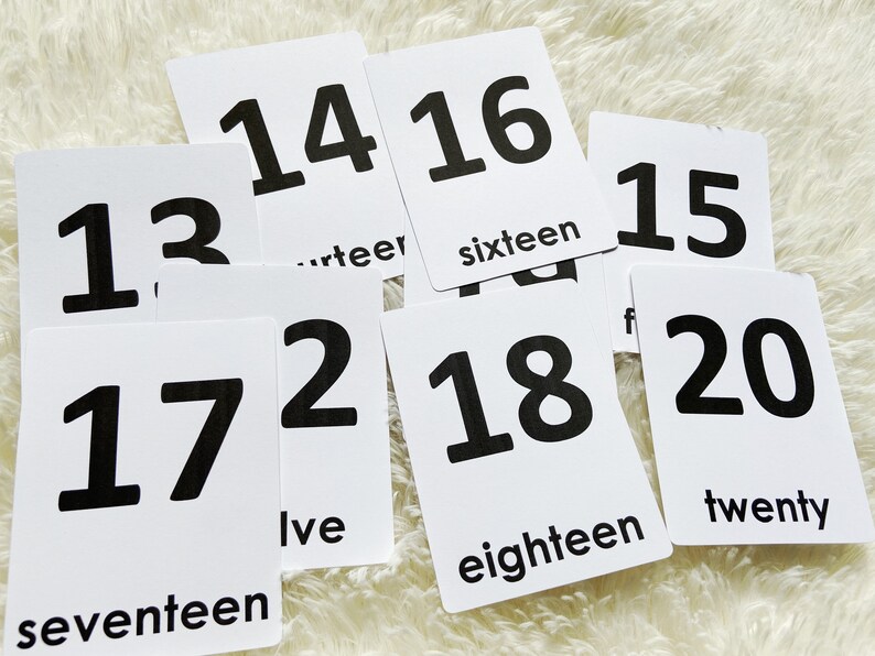 Number Flashcards Printable Numbers 11 to 20 Cards - Etsy