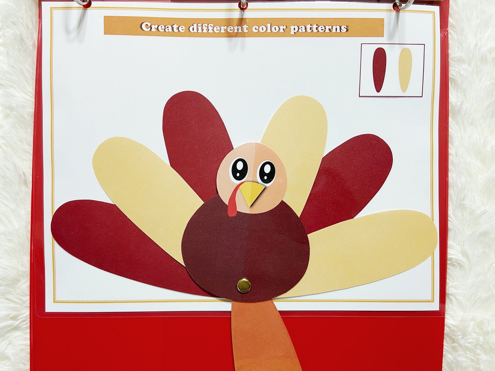 Turkey Themed Busy Book Printable for Toddlers, Thanksgiving Busy Book ...
