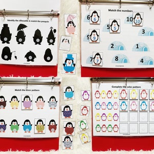 Penguin Busy Book Printable, Toddler Busy Book, Learning Binder, Winter ...
