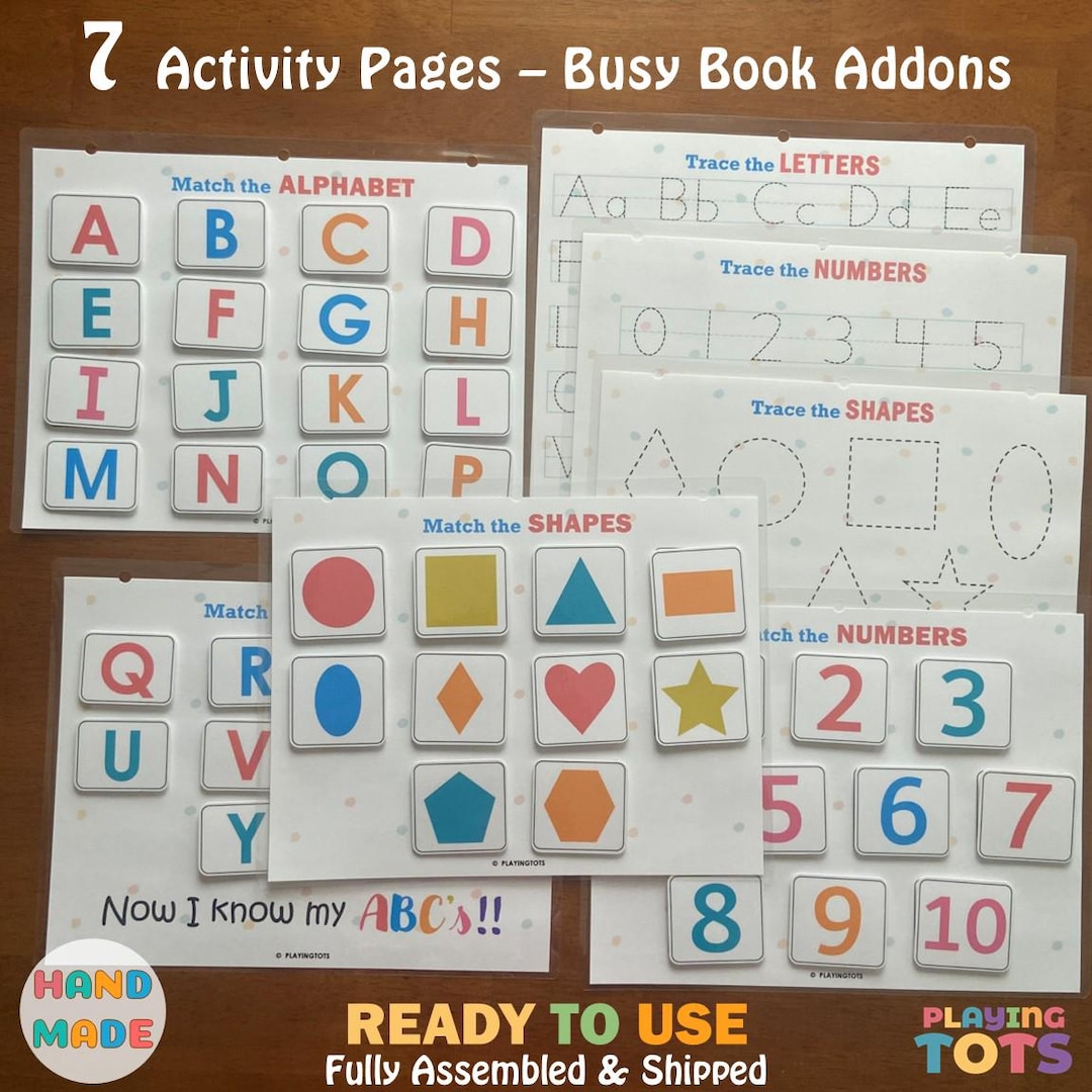 Toddler Busy Book Addon Activity Pages, Fully Assembled, Preschool ...