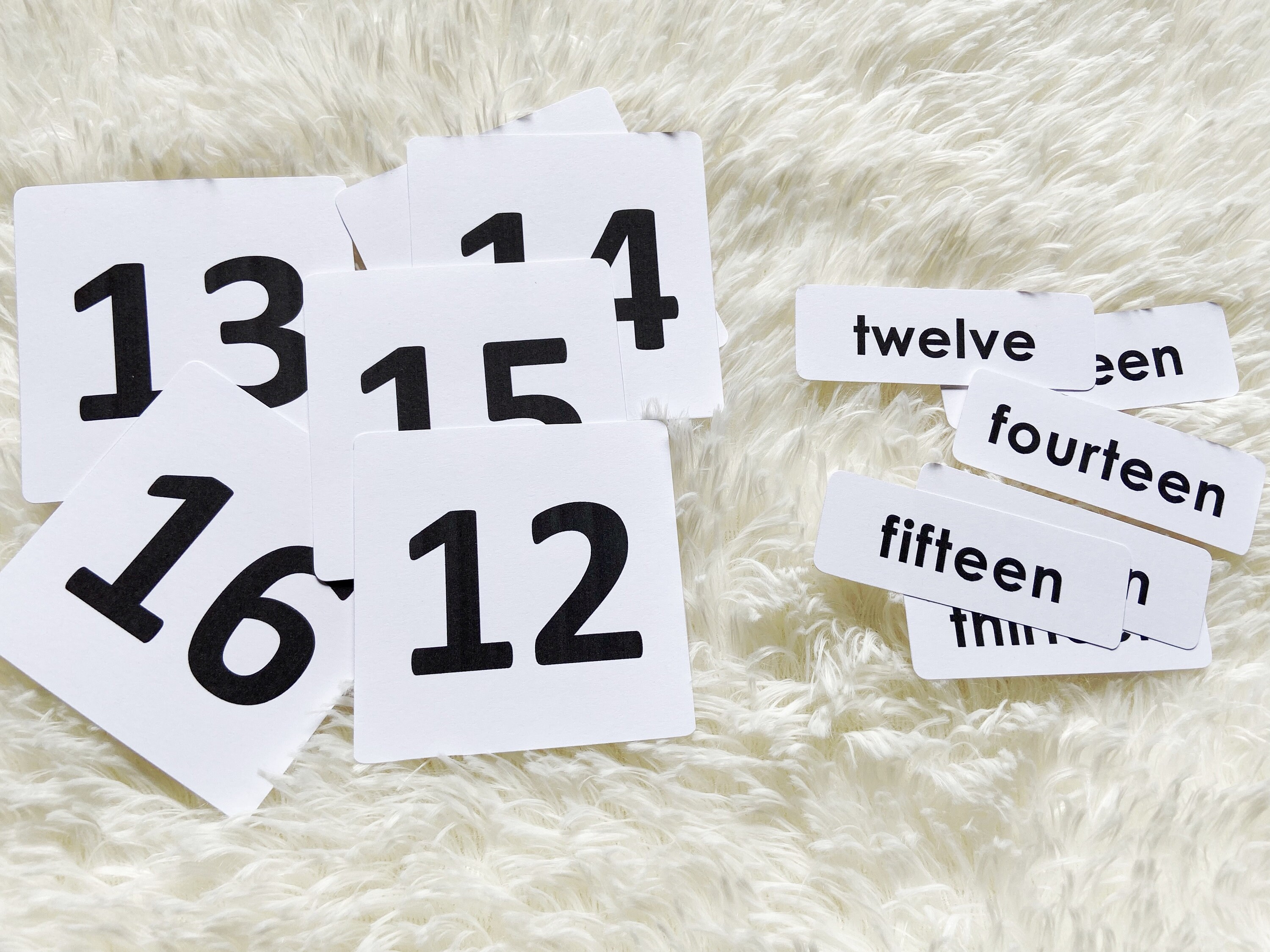 Number Flashcards Printable Numbers 11 to 20 Cards - Etsy Canada