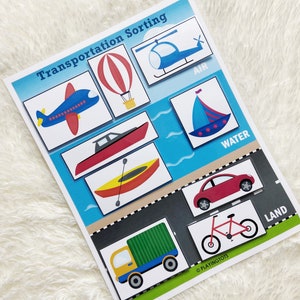 Land Air Water Transportation Sorting Activity Printable, Toddler Busy ...