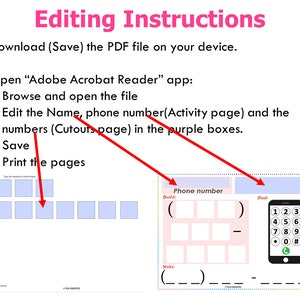 Editable Phone Number Practice Activity Printable, Learn Emergency ...