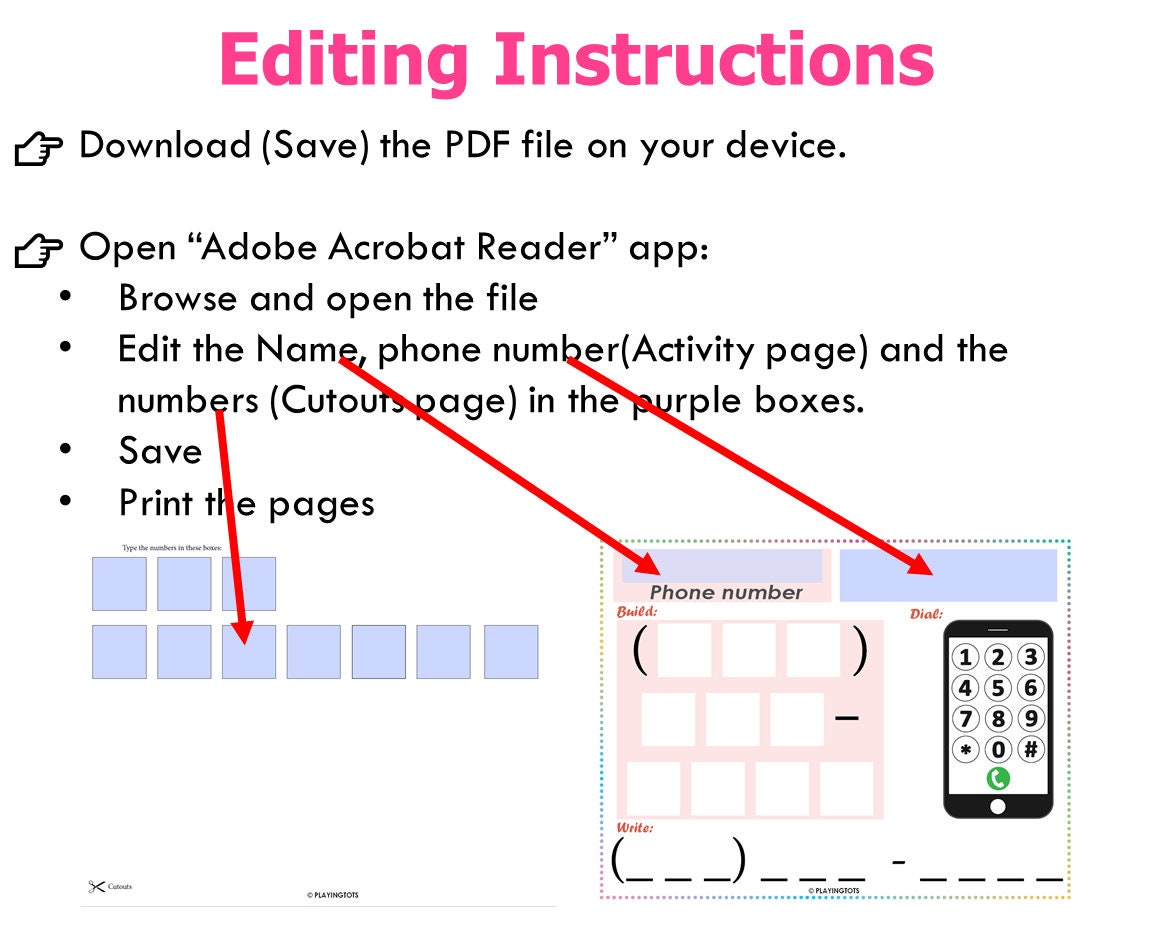 Editable Phone Number Practice Activity Printable Learn - Etsy Canada