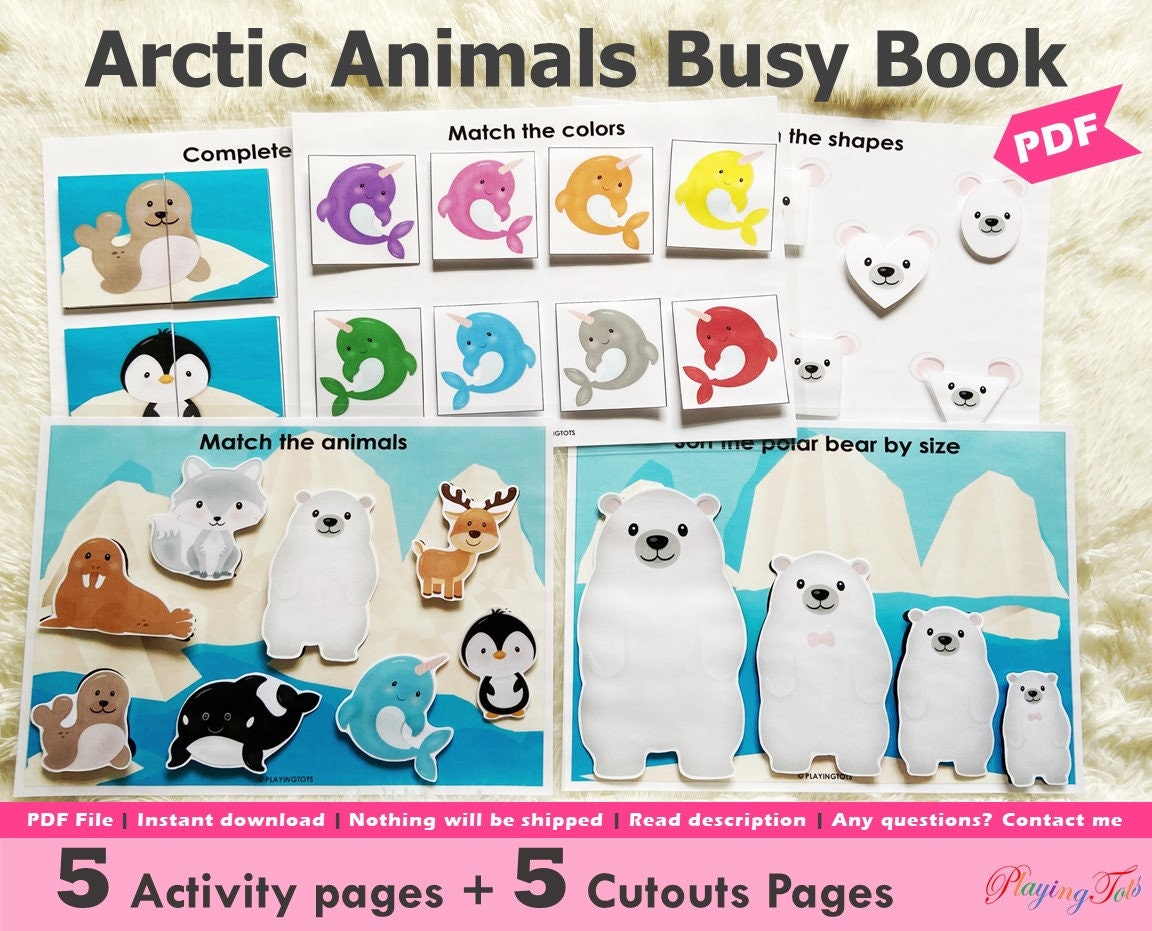 Arctic Animals Toddler Busy Book Printable, Learning Binder ...