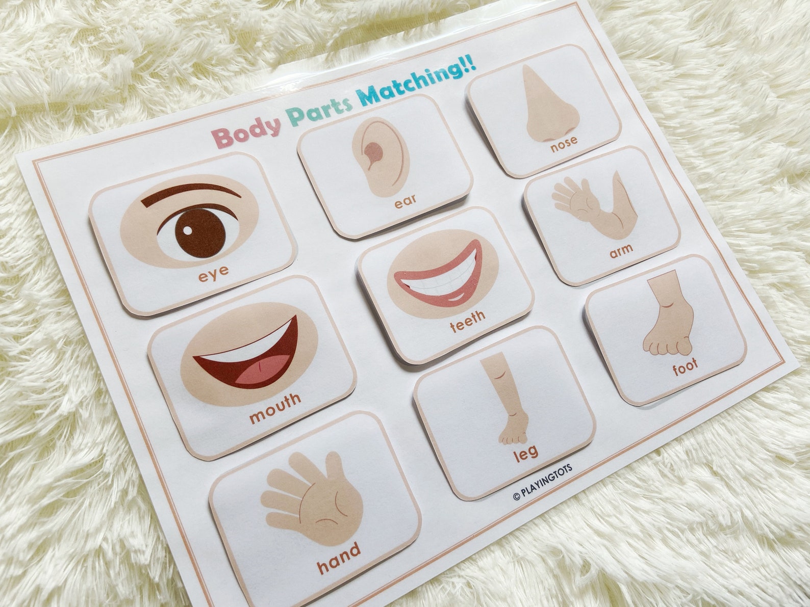 Body Parts Matching Activity Printable Toddler Busy Book - Etsy India