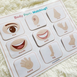 Body Parts Matching Activity Printable, Toddler Busy Book Pages ...