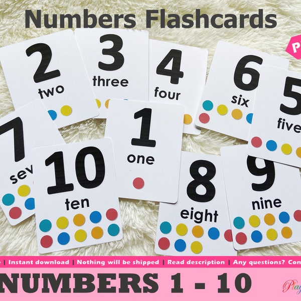 Numbers Flashcards - Etsy