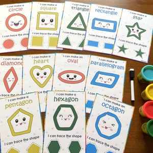 Shapes Playdoh Cards Printable, Play Dough Activity, Toddlers ...