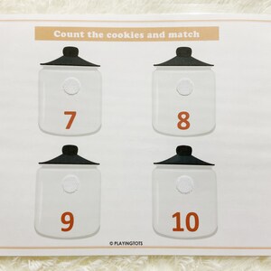 Cookies Counting Activity Printable, Learn to Count, Preschool Math ...
