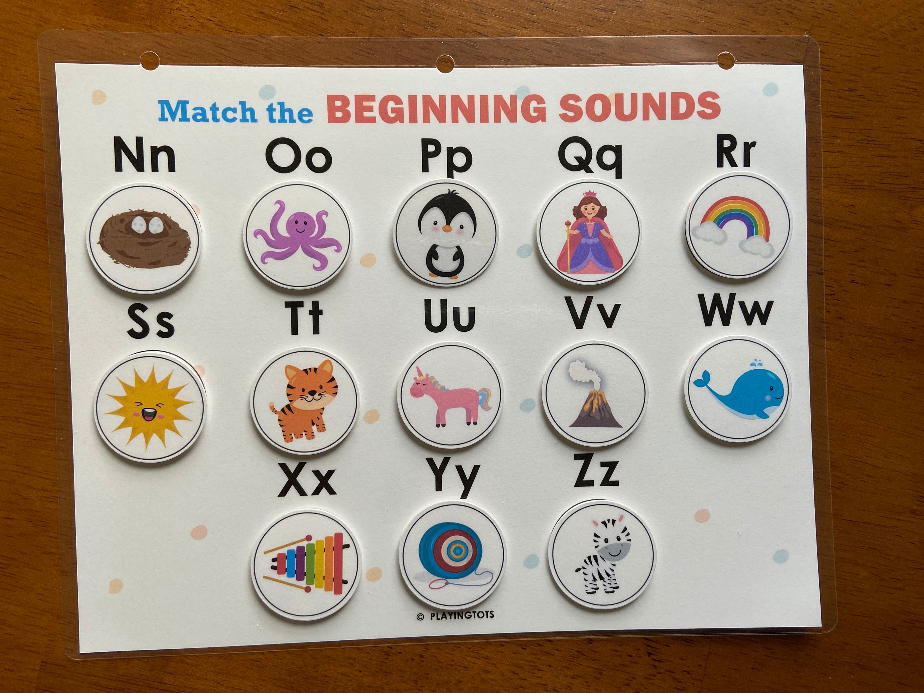 Beginning Sounds Matching Printable, Alphabet Matching, Phonics ...