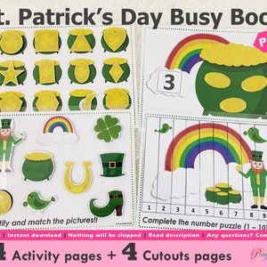St Patricks Day Busy Book Printable for Toddlers, Quiet Book, Busy ...