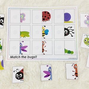 Bugs Matching Activities Printable, Shadow or Silhouette Matching ...