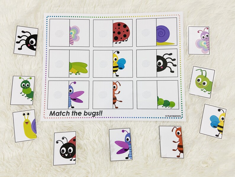 Bugs Matching Activities Printable, Shadow or Silhouette Matching ...