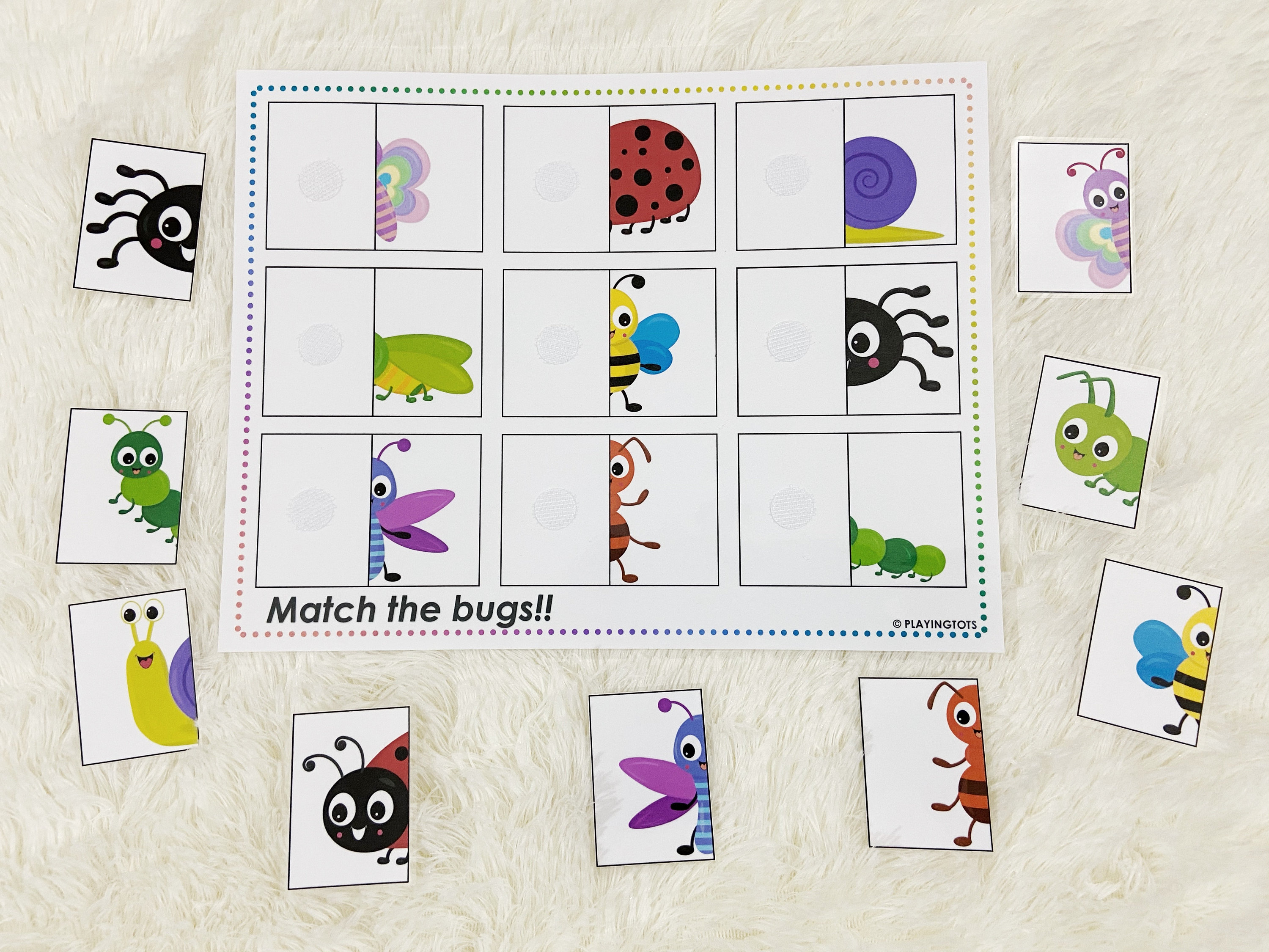 Bugs Matching Activities Printable Shadow or Silhouette - Etsy