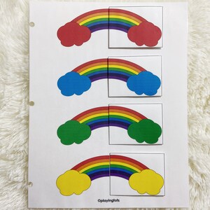 Colors and Shapes Matching Activity Printable Rainbow | Etsy