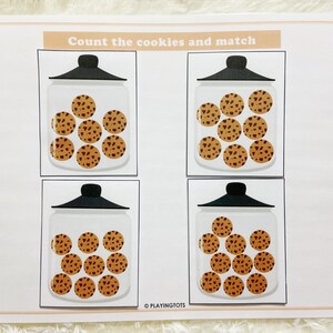 Cookies Counting Activity Printable, Learn to Count, Preschool Math ...