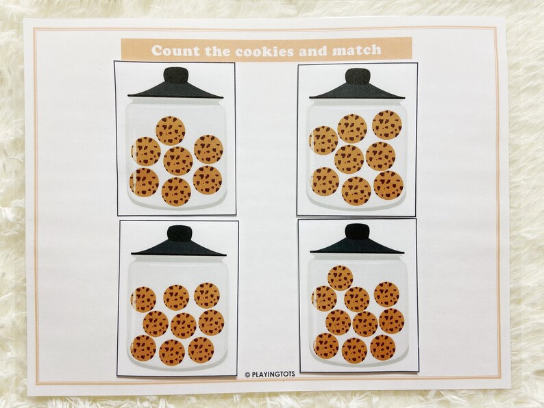 Cookies Counting Activity Printable Learn to Count Preschool - Etsy