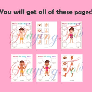 Body Parts Matching Activity Printable, Toddler Busy Book Pages ...