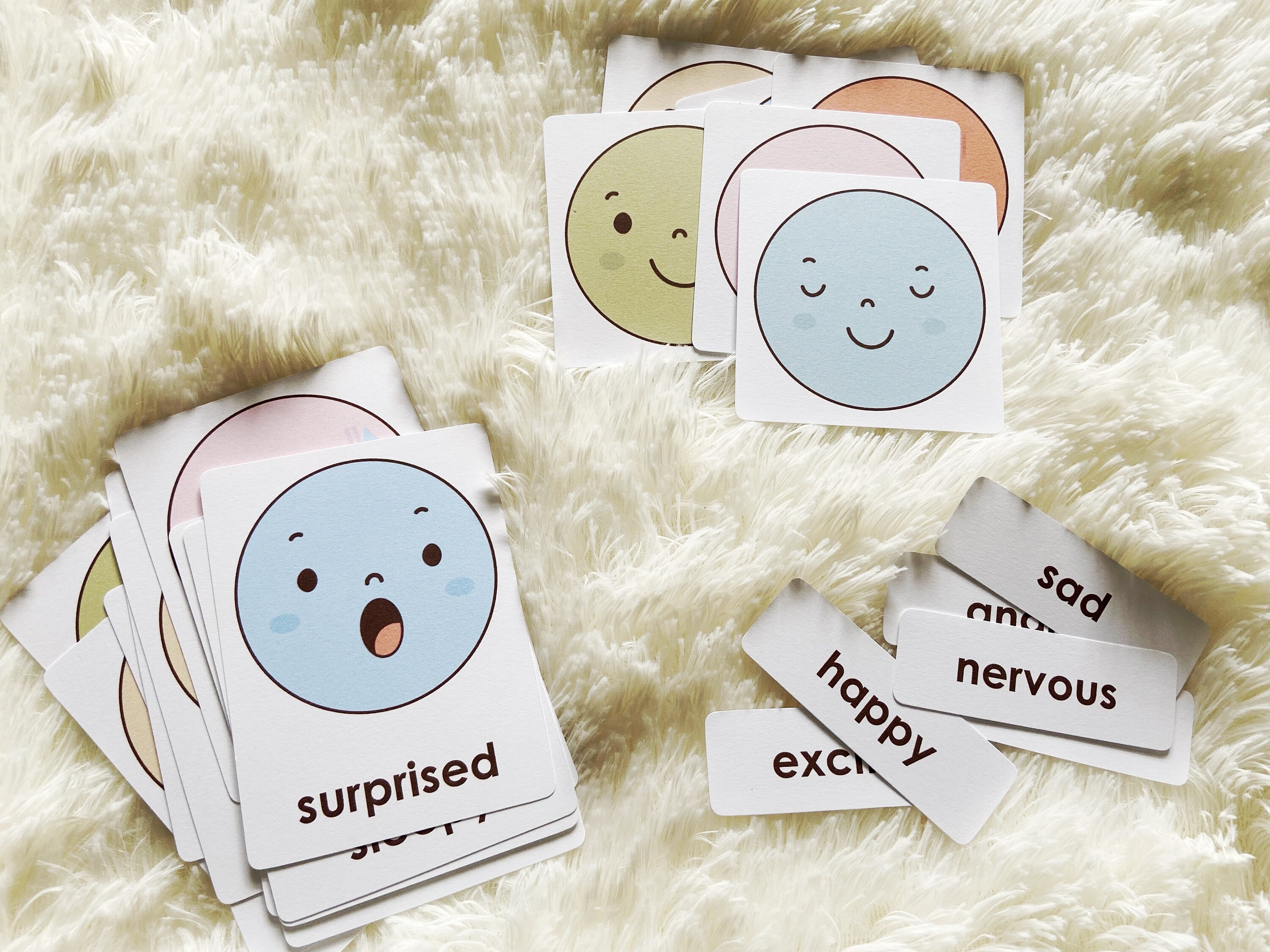 Emotions Flashcards Printable Feelings Montessori 3 Part | Etsy