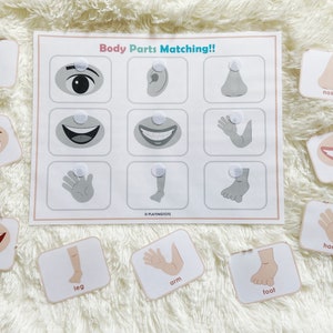 Body Parts Matching Activity Printable, Toddler Busy Book Pages ...
