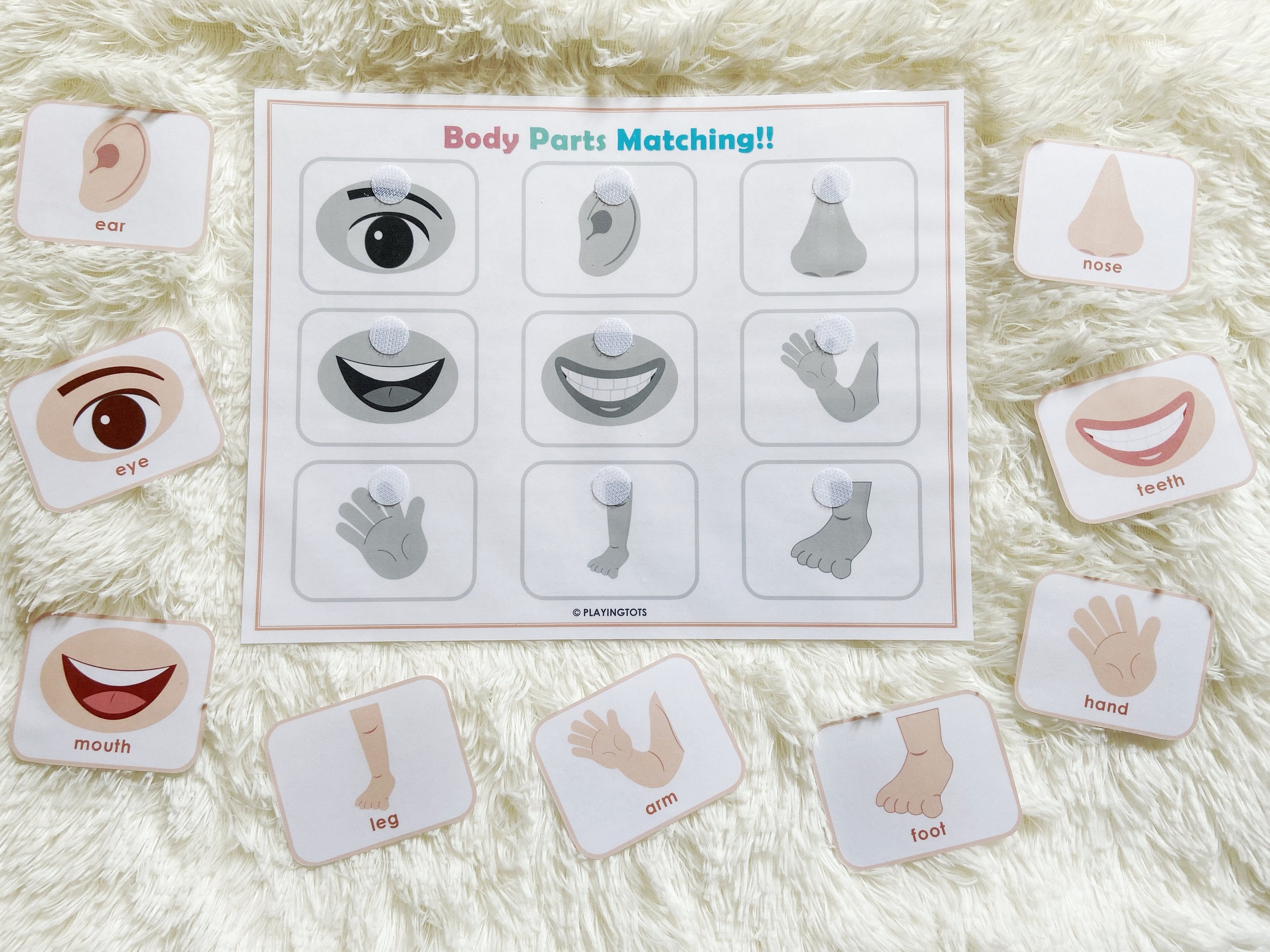 Body Parts Matching Activity Printable Toddler Busy Book - Etsy