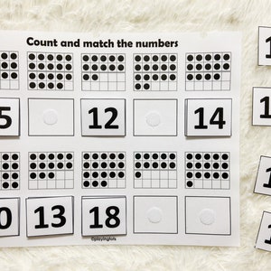 Counting Practice Printable, Ten Frame Math, Numbers 11 to 20 ...