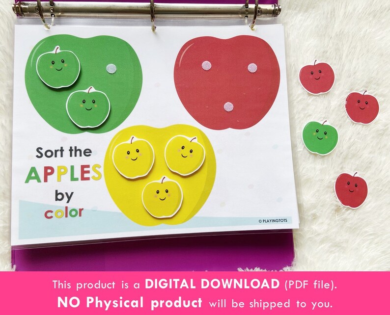 Apple Themed Busy Book Printable Toddler Busy Book Learning - Etsy