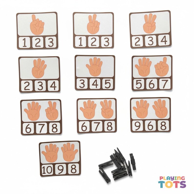 Fingers Counting and Clip Cards Printable, Busy Bag Activities, Task ...