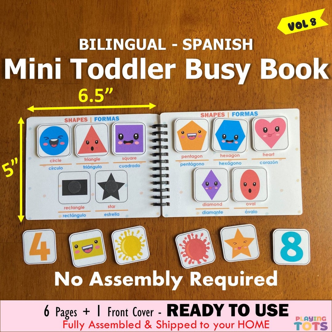 Mini Toddler Busy Book VOL8, Fully Assembled, First Bilingual Spanish ...
