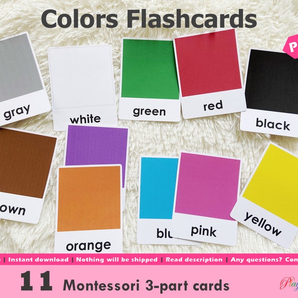 Color Flash Cards - Etsy
