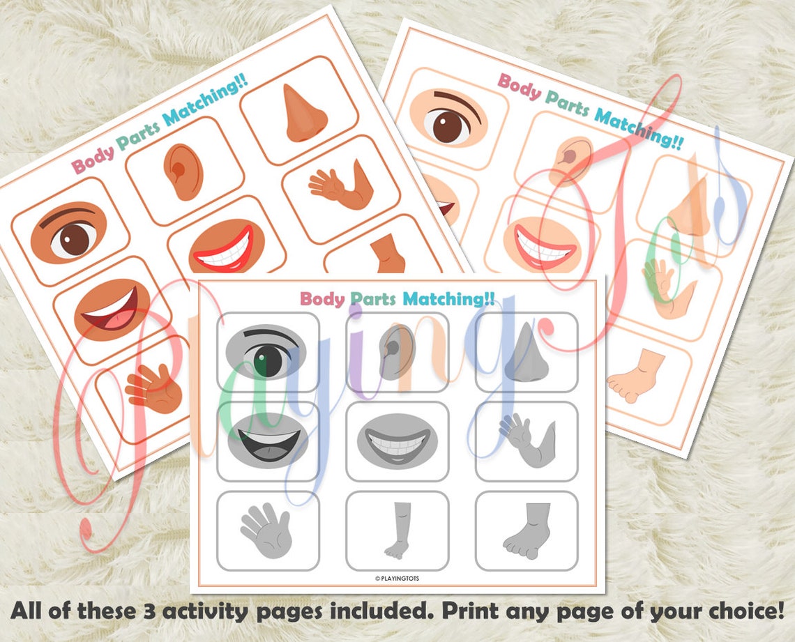 Body Parts Matching Activity Printable Toddler Busy Book - Etsy India