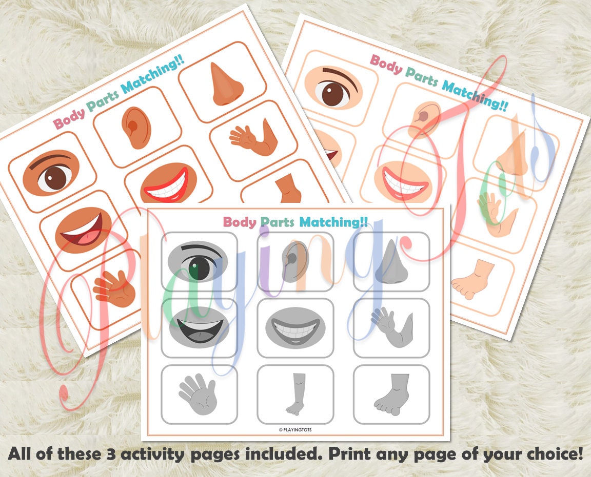 Body Parts Matching Activity Printable Toddler Busy Book - Etsy
