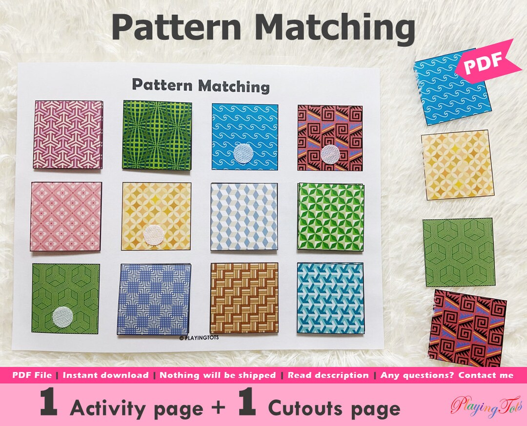 Patterns Matching Activity Printable for Toddlers - Etsy