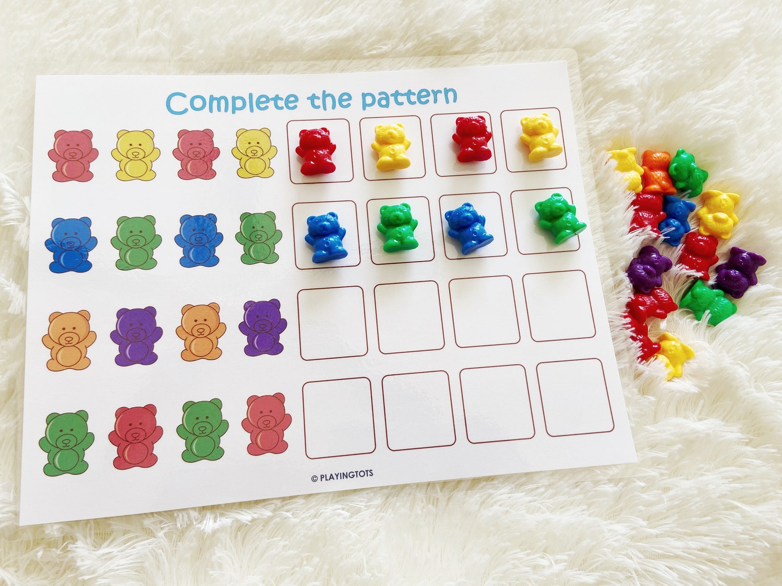 Bear Counters Learning Mats Printable, Learning Binder, Busy Book ...