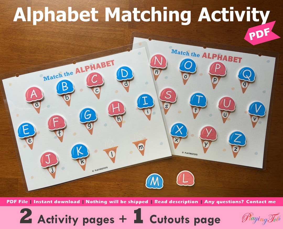 Alphabet Matching Activity Printable, Uppercase and Lowercase Letters ...
