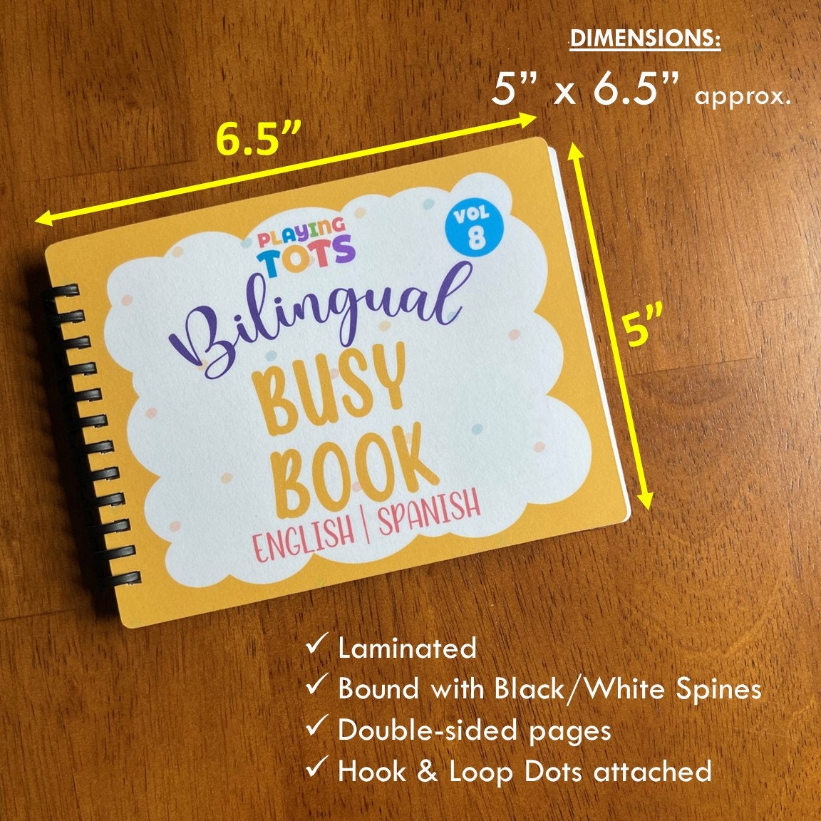 Mini Toddler Busy Book VOL8, Fully Assembled, First Bilingual Spanish ...