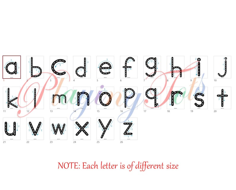 Alphabet Tracing Road Mats Printable Lowercase Letters | Etsy Canada
