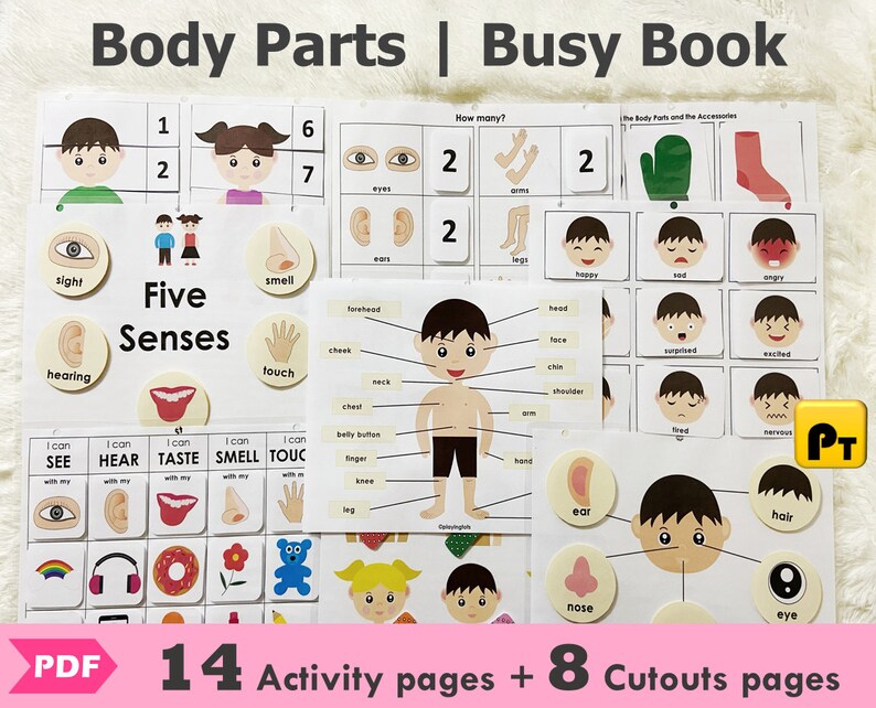 Body Parts Printable Pack for Toddlers Busy Books Activity | Etsy