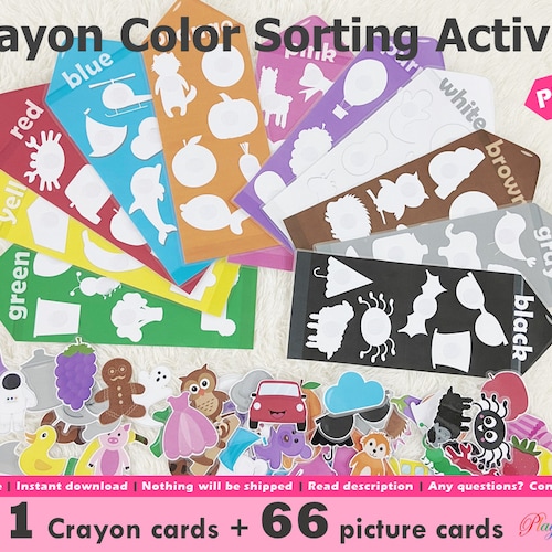 Printable Color Sorting Activity for Toddlers Kids Game DIY - Etsy